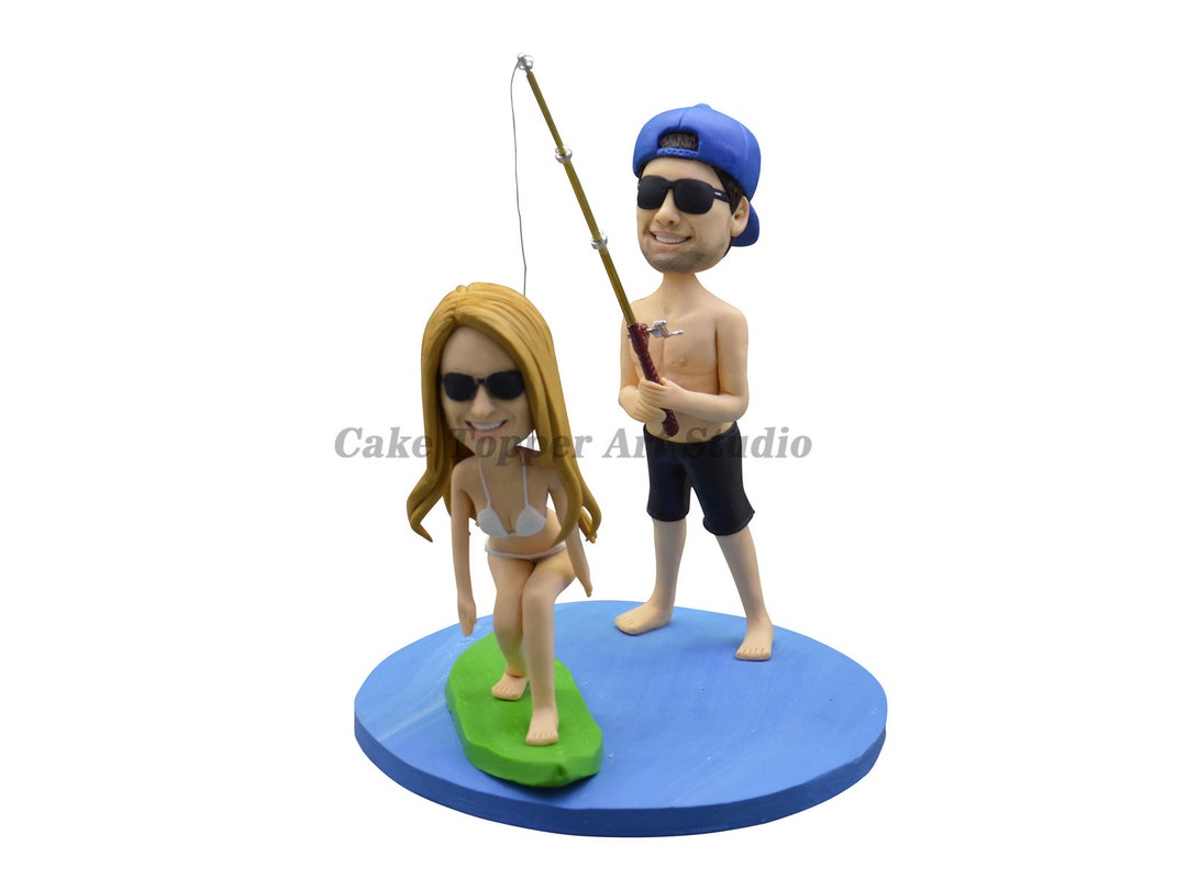 Personalized Wedding Cake Topper: Marine Theme Bobblehead - Etsy
