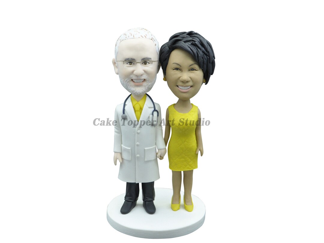 Wedding Cake Topper, Personalized Cake Topper,doctor Bobble Head ...