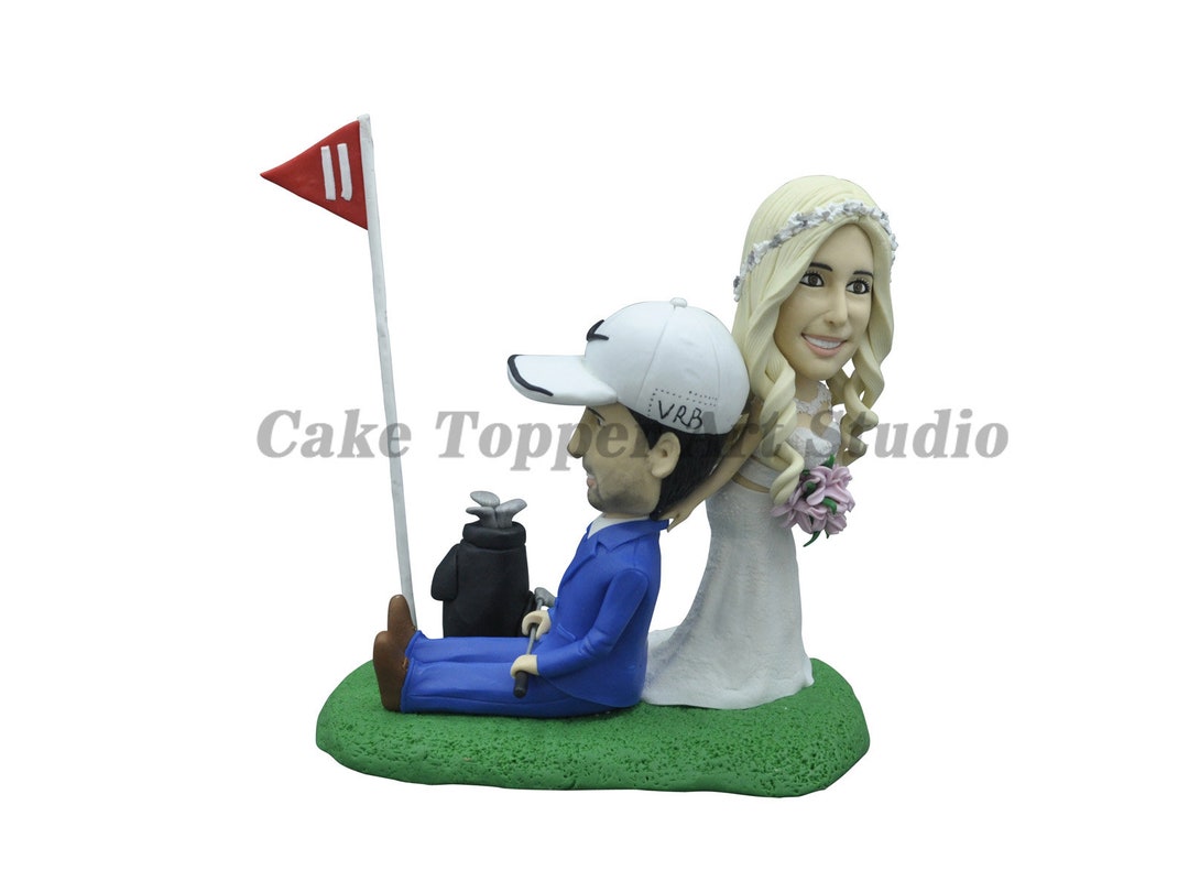 Golf Themed Wedding Cake Topper,custom Cake Topper,cake Topper for ...