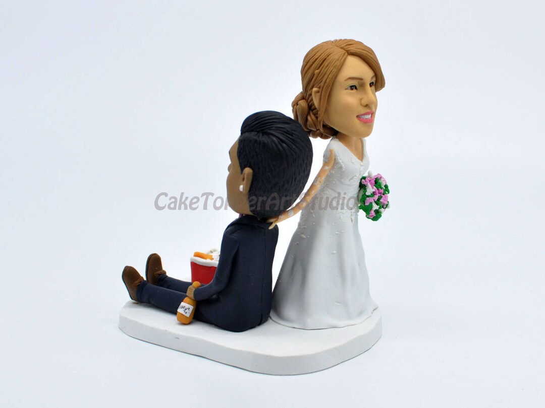 Custom Pull the Collar Wedding Cake Topper, Personalized Cake Topper ...
