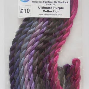 Hand Dyed Embroidery Threads - Ultimate Purple Collection (10 Colour ...