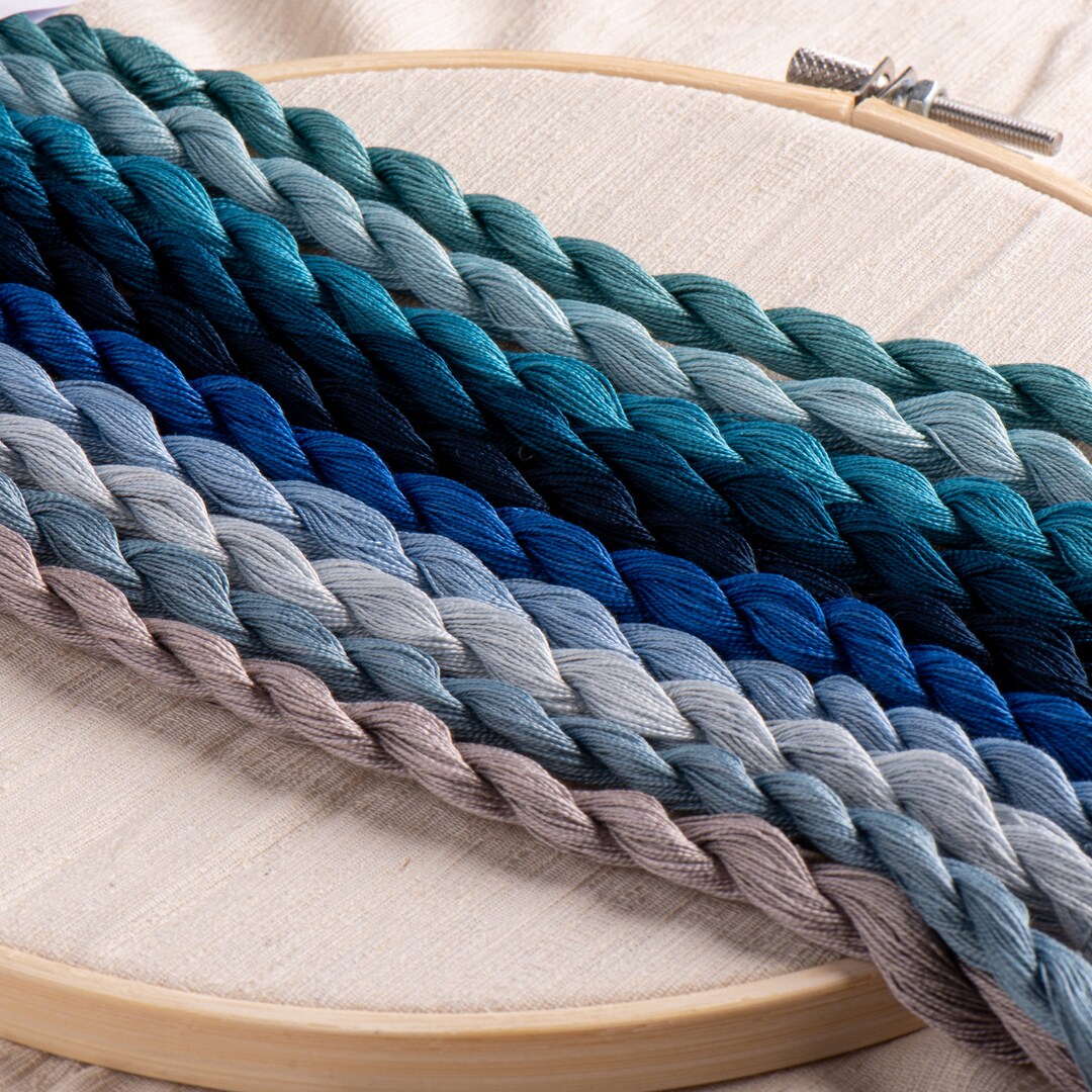 Hand Dyed Embroidery Thread Pack 10 Colours Blues Starter Pack - Etsy