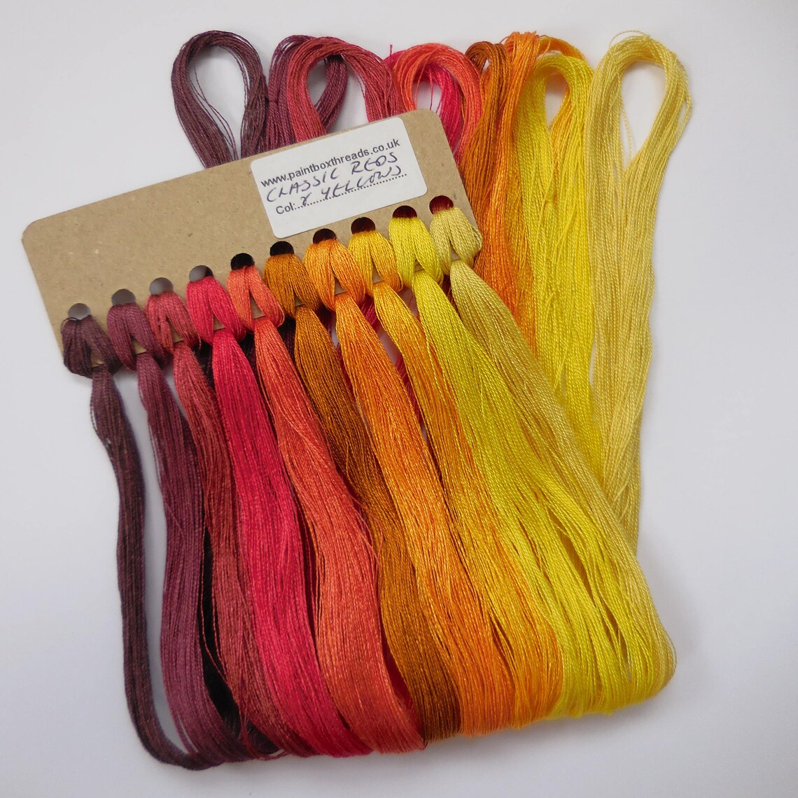 Hand Dyed Silk Embroidery Thread - Classic Reds/yellows Pack (10 Colour ...