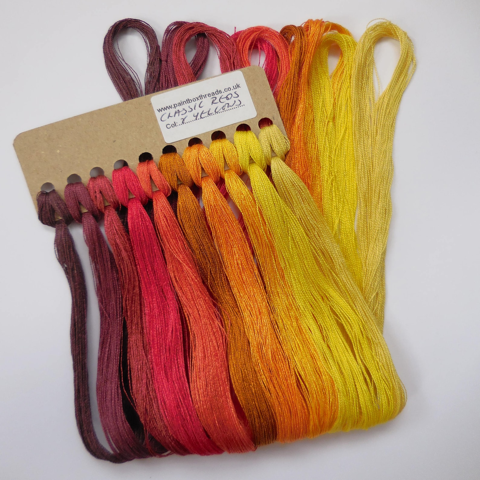 Hand Dyed Silk Embroidery Thread - Classic Reds/yellows Pack (10 Colour ...