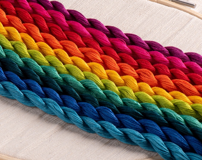 Hand Dyed Embroidery Thread Pack 10 Colours Brights - Etsy