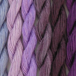 Hand Dyed Embroidery Threads - Ultimate Purple Collection (10 Colour ...