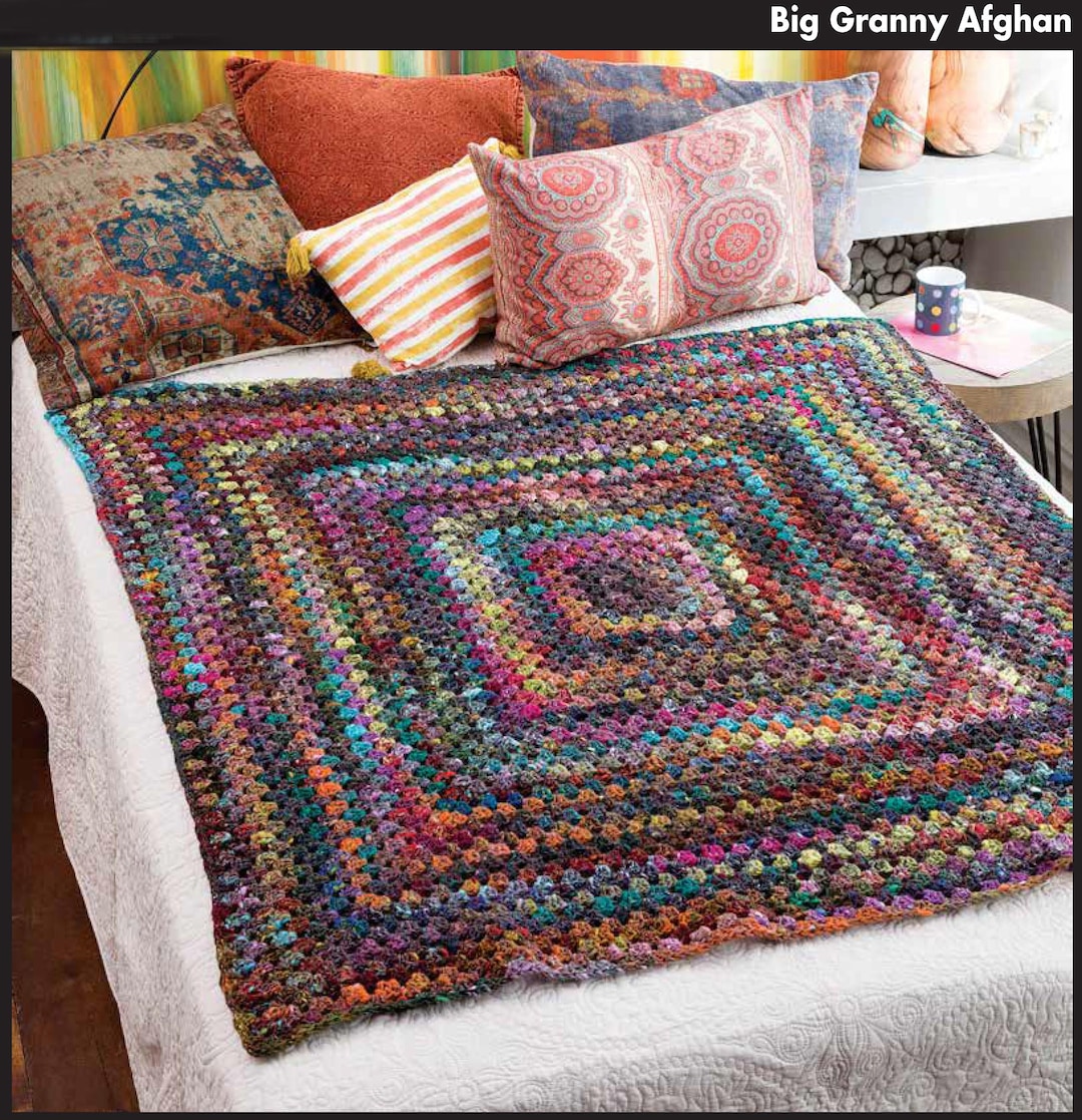 NORO Ito Big Granny Afghan Crochet Kit Includes 5 X 200g of NORO Ito 85 ...