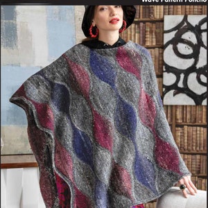 Knit Kit for Wave Pattern Poncho Featuring Noro Kiri Yarn Includes 6 X ...
