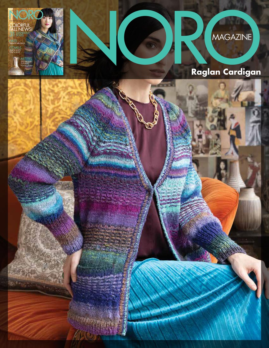 NORO Tsubame Raglan Cardigan Knit Kit Includes NORO Tsubame 46 Niimi ...