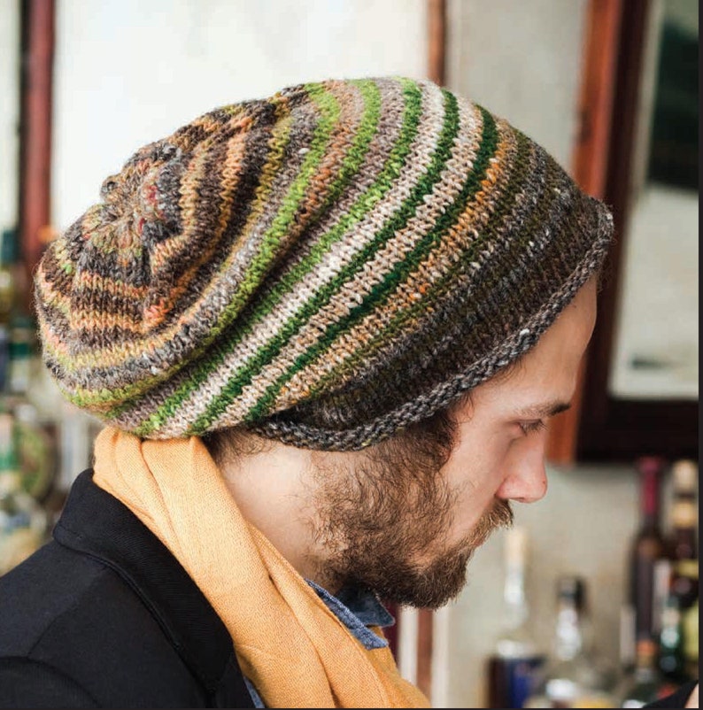 NORO Kureyon Knit Kit Man's Slouchy Hat Knit Kit 100% - Etsy