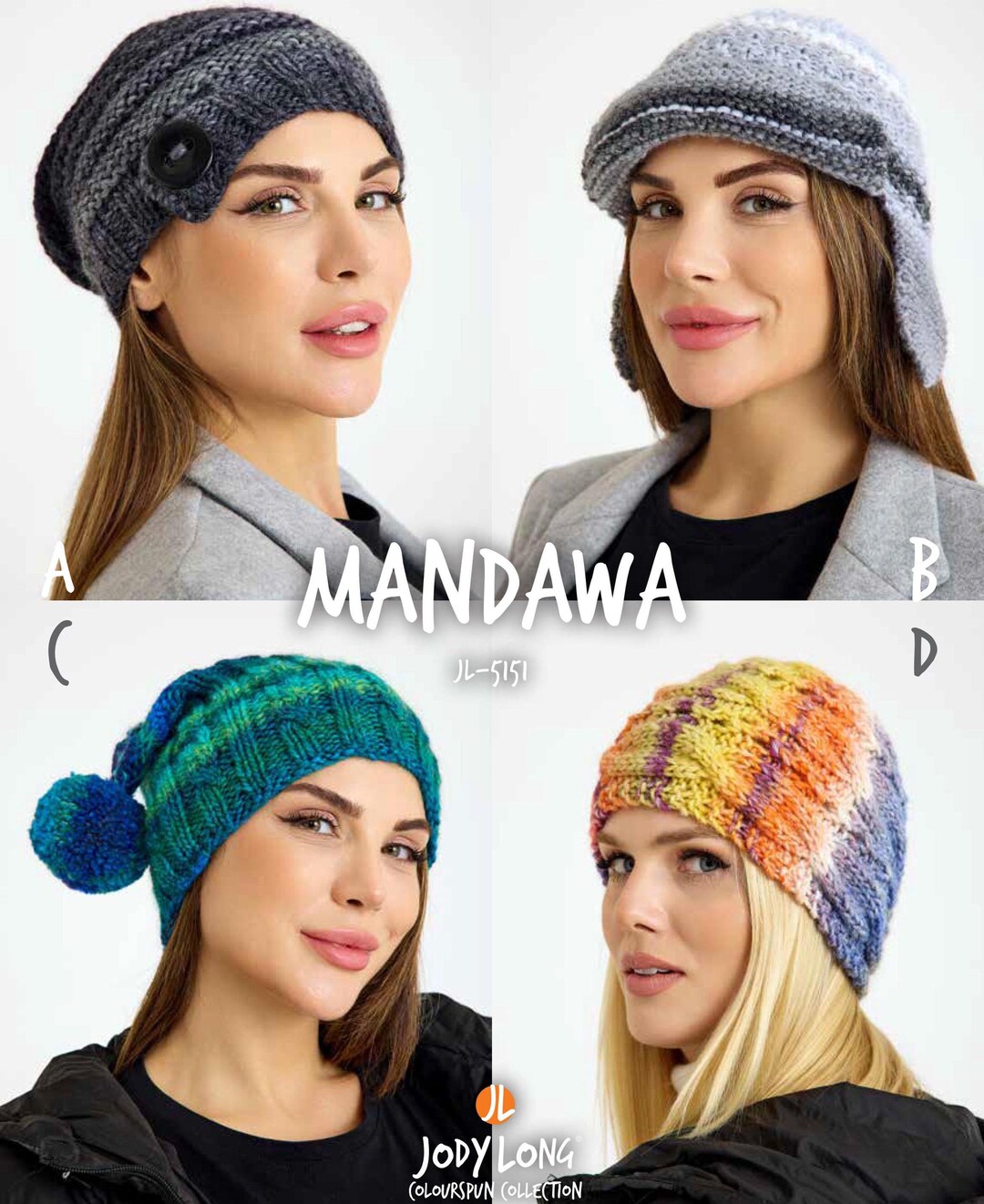 Jody Long "mandawa" COLOURSPUN Hat Collection PDF Instant Patterns ...