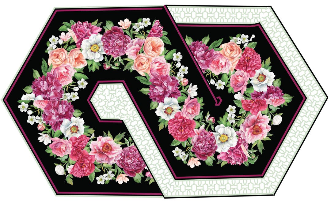 Triangle Frenzy Table Runner Quilt Kit 20" X 36" Triangle Frenzy Swirl ...