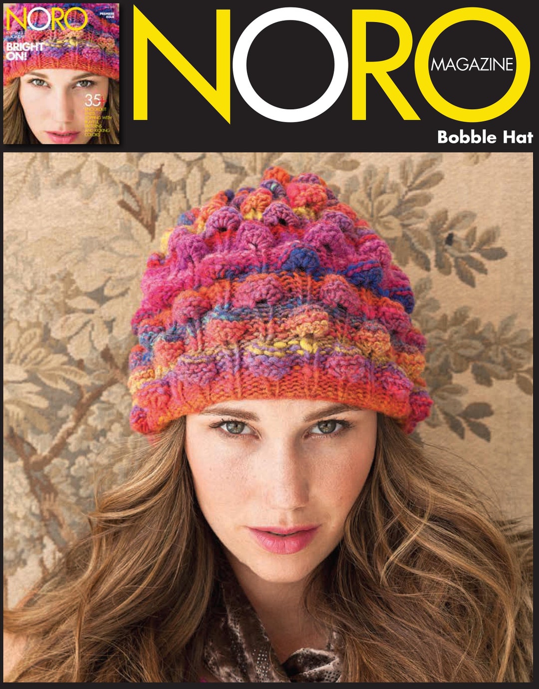NORO Kureyon Knit Kit NORO Kureyon Bobble Hat Knit Kit 100% Pure Merino ...