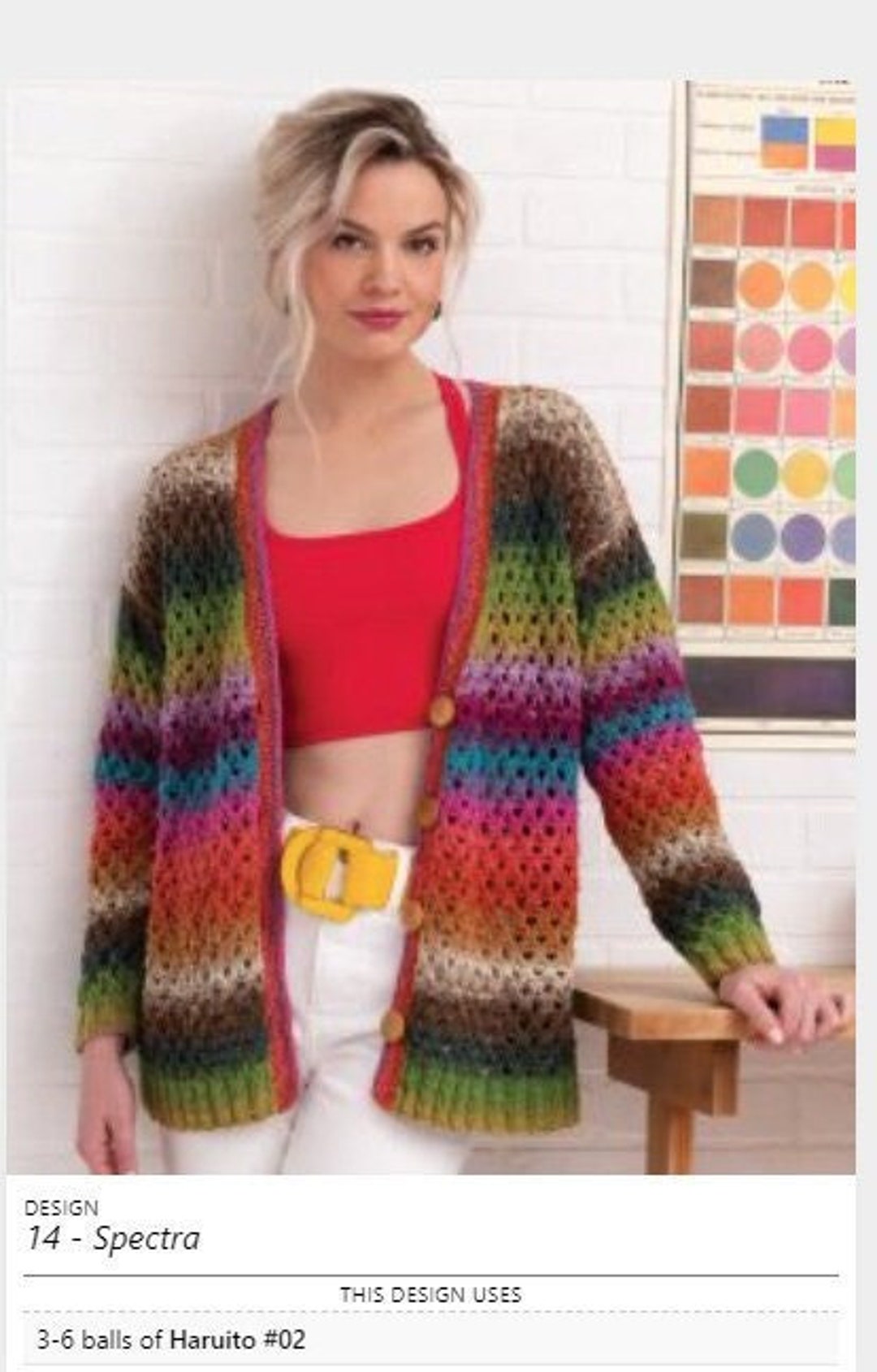 NORO Haruito Cardigan Knit Kit spectra Rainbow Beauty in Spectral ...
