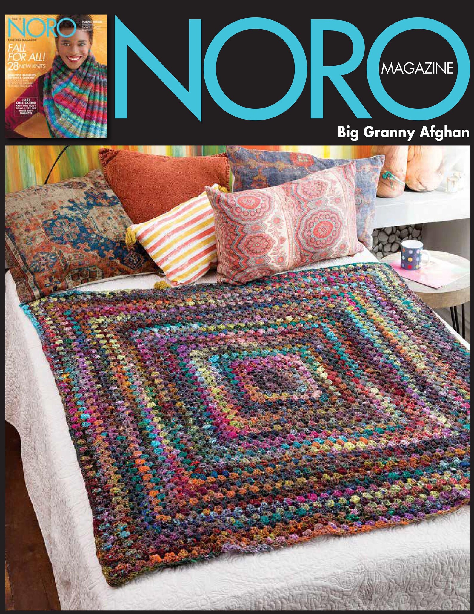 NORO Ito Big Granny Afghan Crochet Kit Includes 5 X 200g of NORO Ito 42 ...