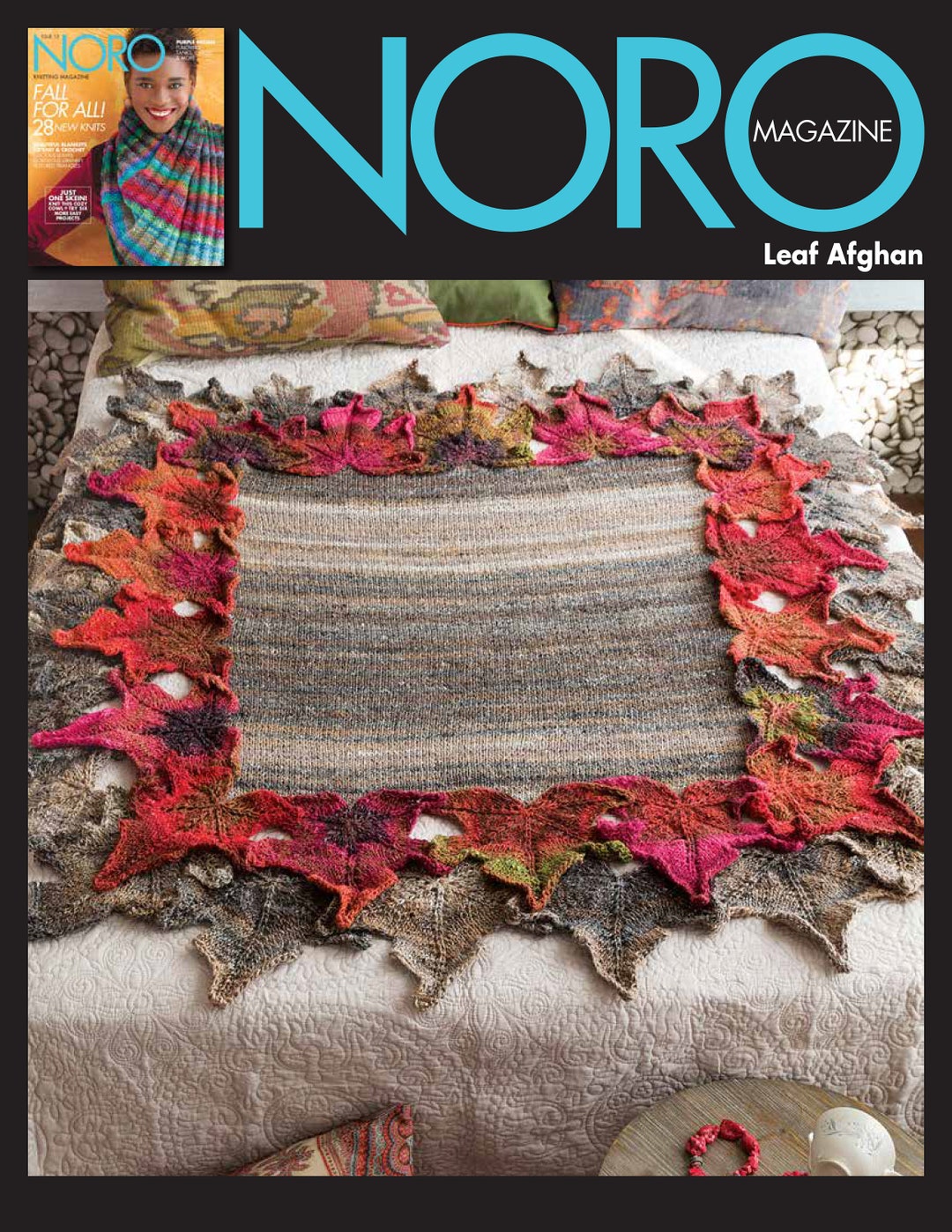 NORO Silk Garden Leaf Afghan Knit Kit Includes • 23 X 50g Skeins of ...