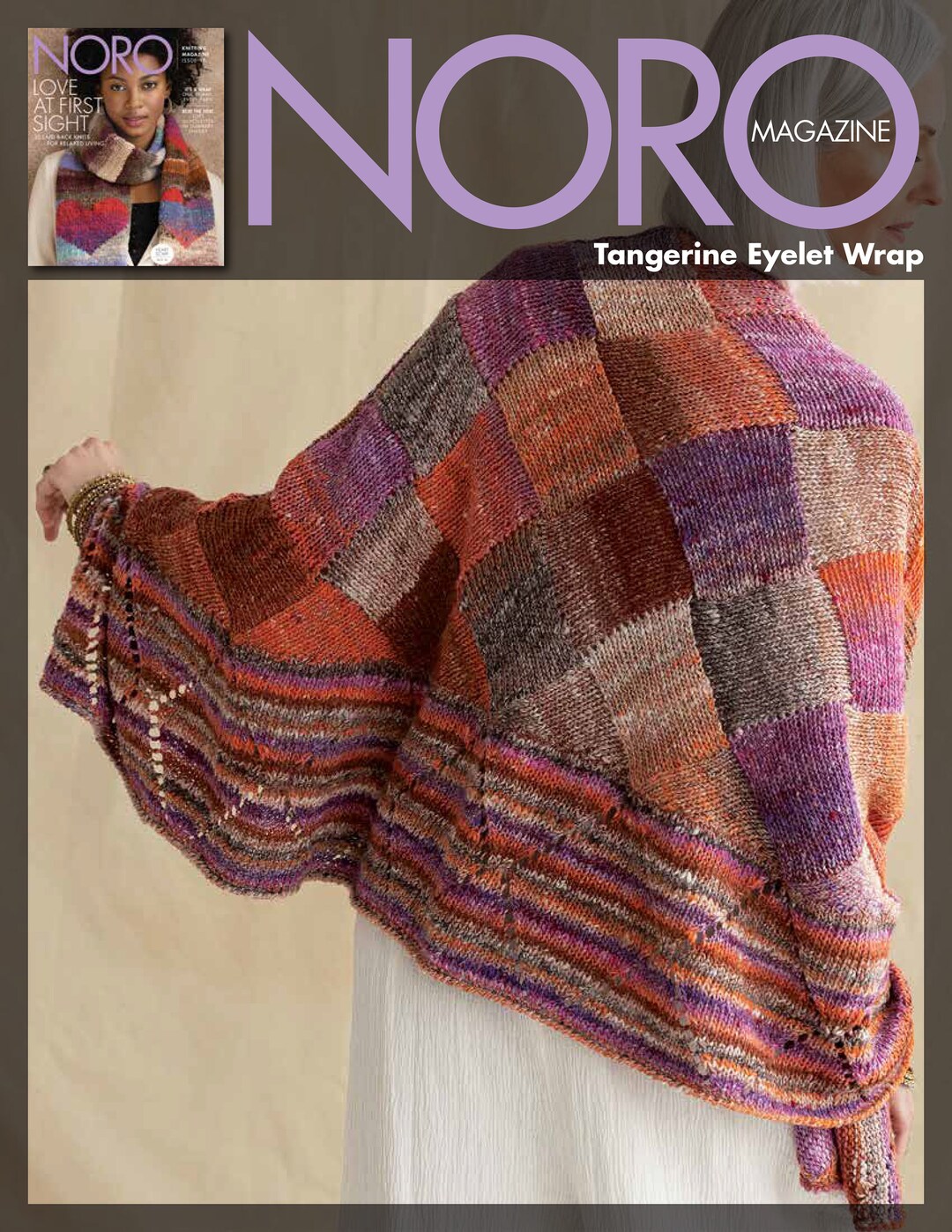 NORO Enka Eyelet Wrap Knit Kit in Enka Color 16 Niigato and ...