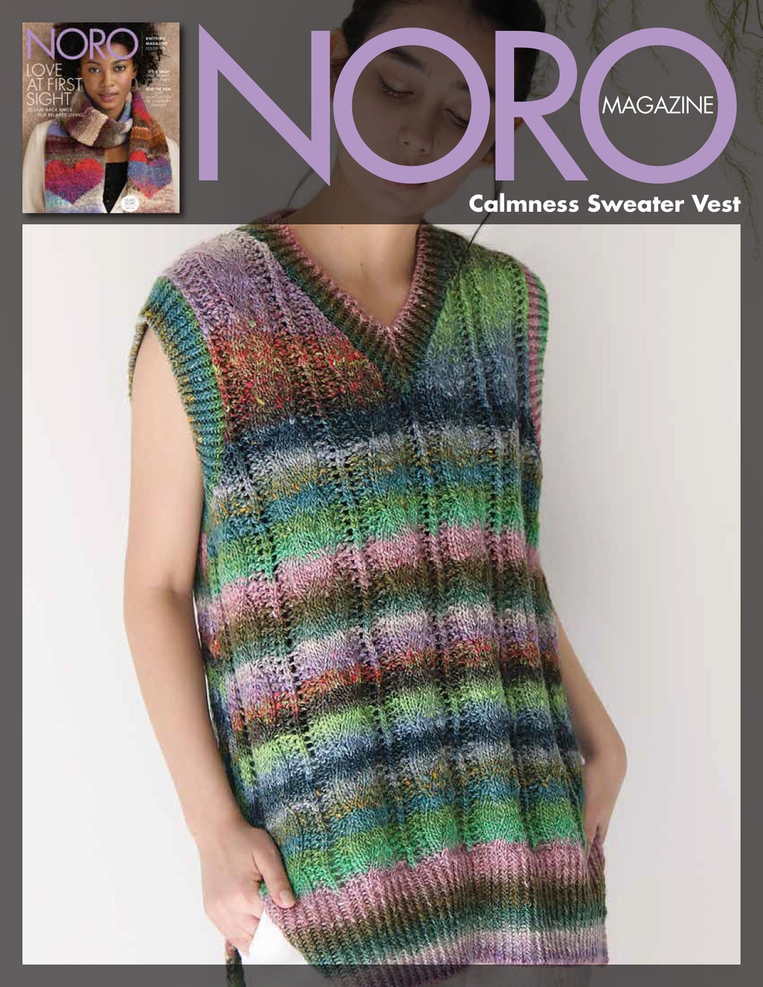 NORO Tsubame Calmness Sweater Vest Knit Kit Includes NORO Tsubame in ...