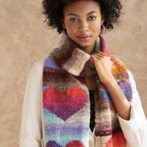 NORO Heart Scarf Knit Kit Includes 5 Magical Balls of NORO Kureyon Yarn ...
