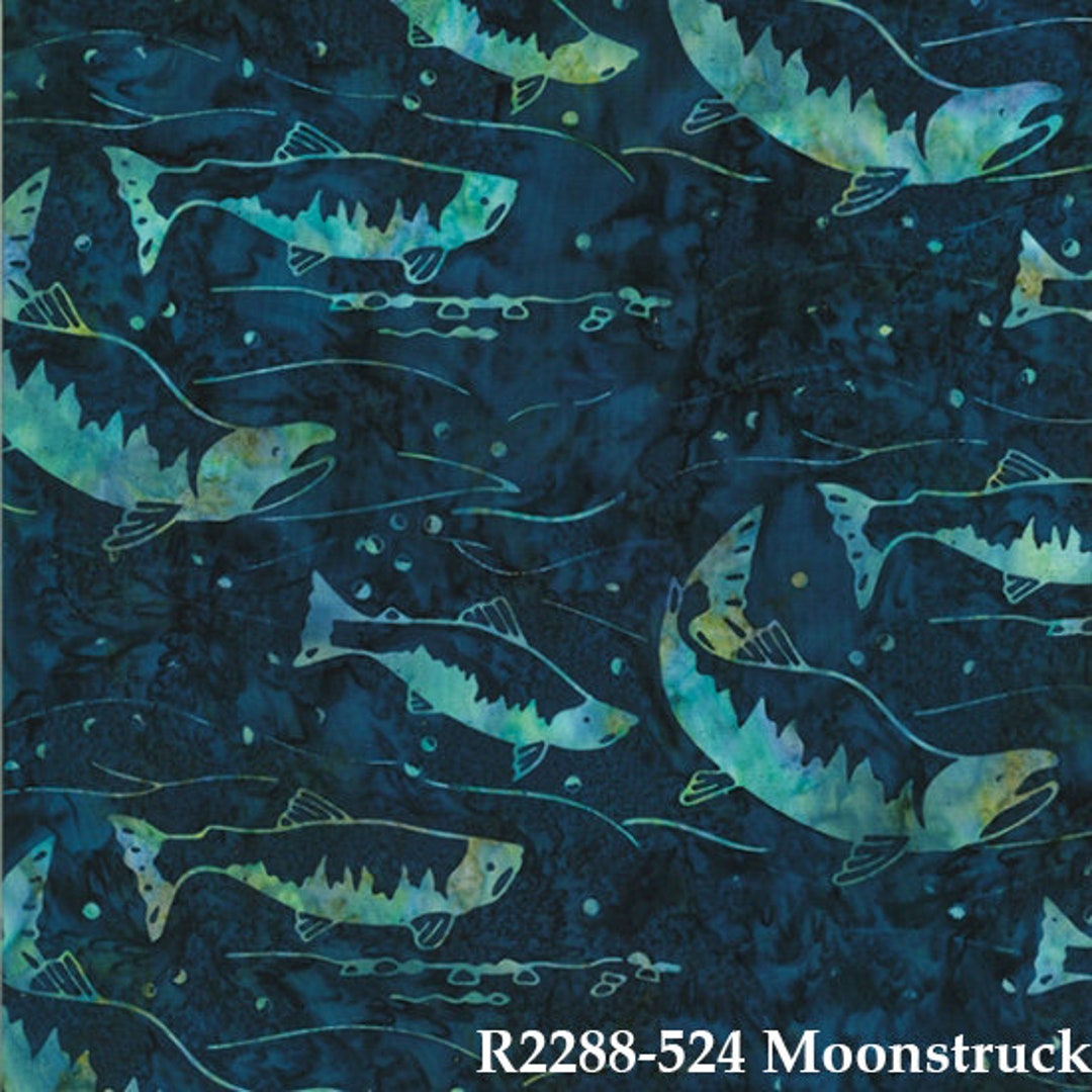 River Run Hand-painted Cotton Batik Quilting Fabric by Dana Michelle ...