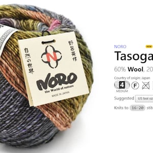 NORO Tasogare Knit Kit "sakurasau" Includes 3 (4,4,5) X 150g Balls of ...