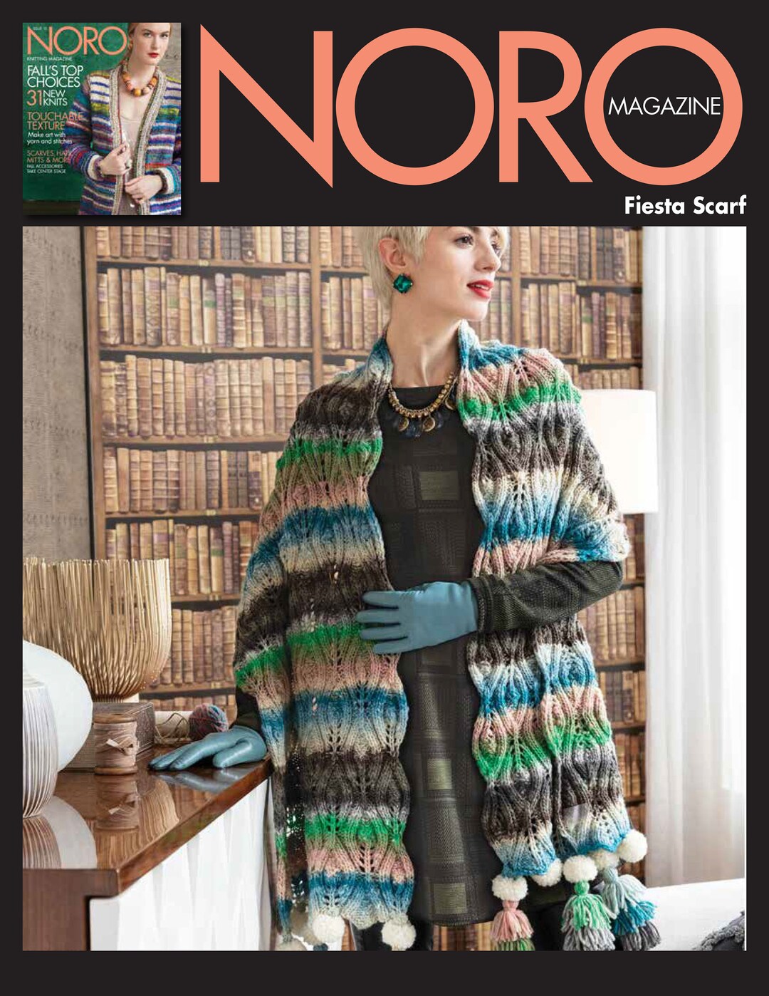 NORO Kureyon Fiesta Scarf Knit Kit Featuring NORO Kureyon Yarn in 9 ...