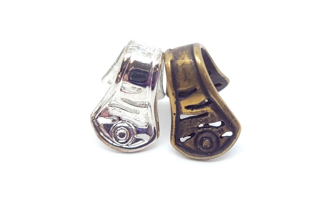 Silver Plated Pinch Bails With Cut Out Design Silver Pinch Bail for ...