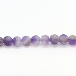 Amethyst - Cape/dogtooth (natural) A Grade Frosted Round Beads (10mm 16 ...