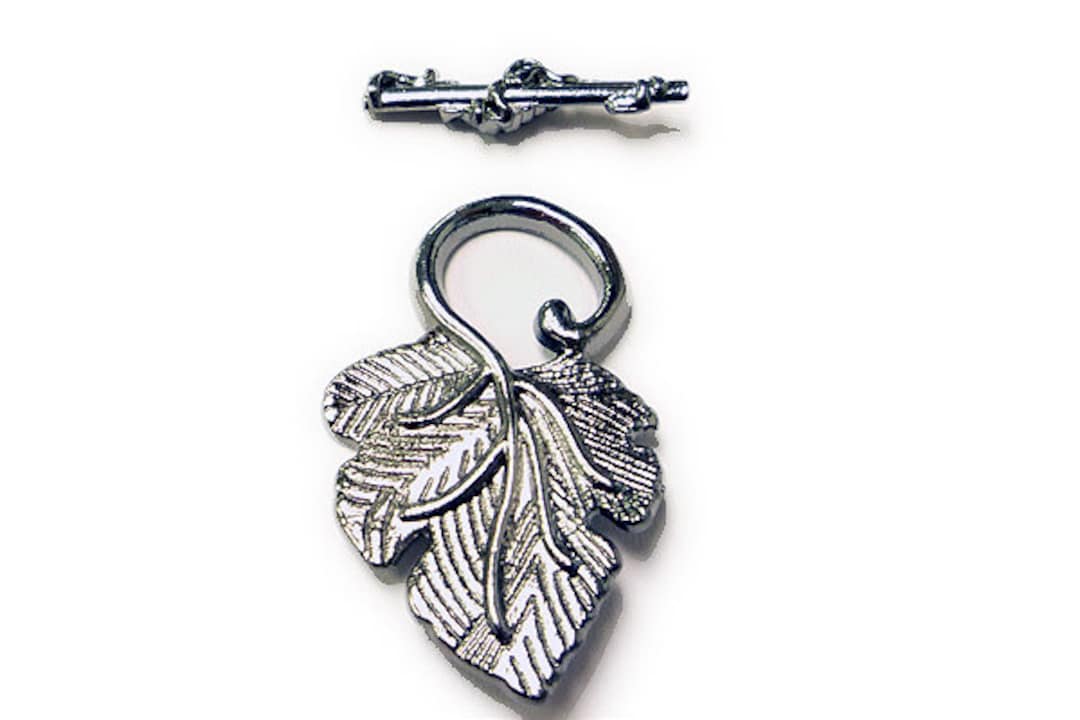 Gunmetal Plated Toggle Clasps Leaf, 24x37mm, 1 Clasp, Large Toggle ...