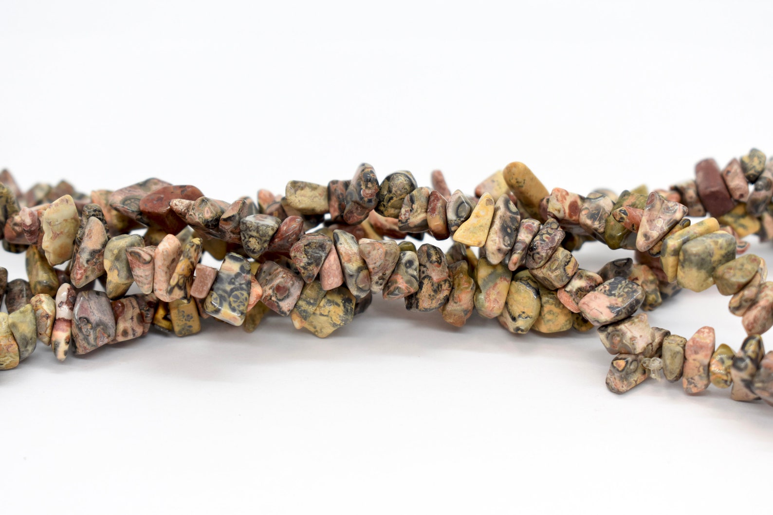 Leopard Skin Jasper (natural) A Grade Chip Gemstone Beads - 10mm, 36 ...
