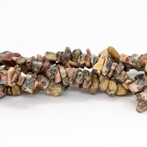 Leopard Skin Jasper (natural) A Grade Chip Gemstone Beads - 10mm, 36 ...