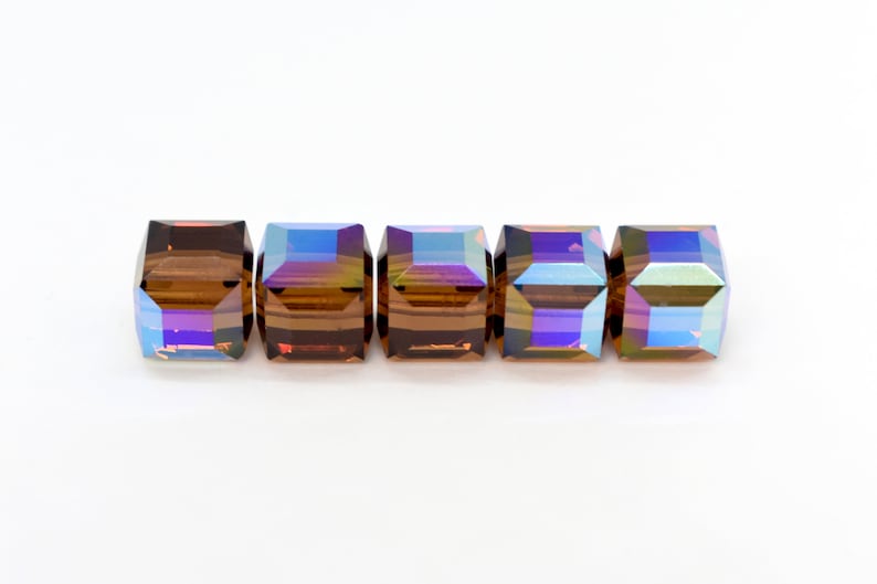 Smoked Topaz AB 5601 Swarovski Crystal Cube Beads 4mm 6mm 8mm - Etsy