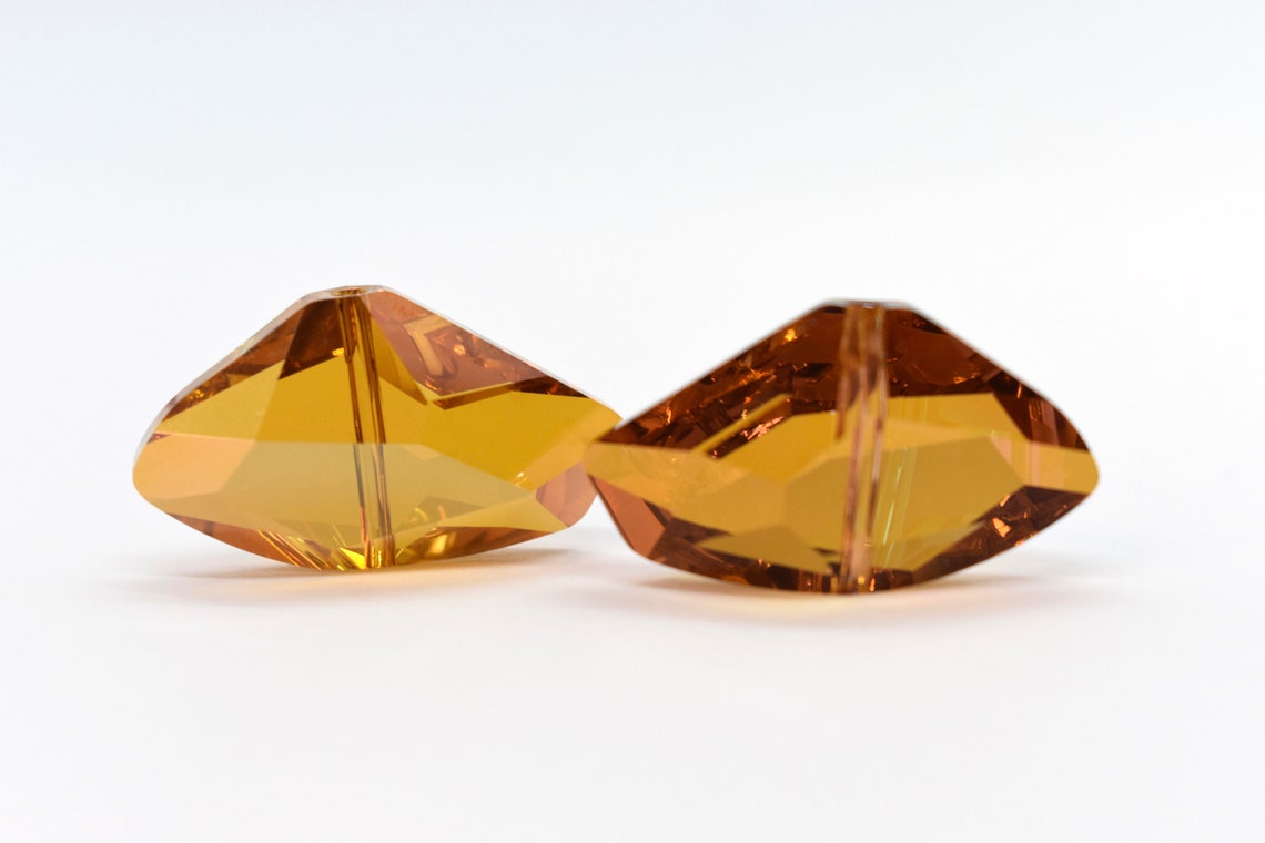 Crystal Copper Orange Swarovski Crystal Faceted Galactic | Etsy