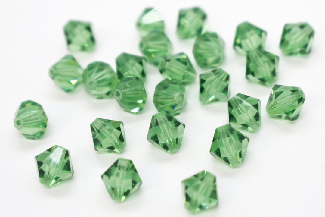 Erinite Swarovski Crystal Beads Bicone 5301/5328, 5mm, 8mm Green for ...