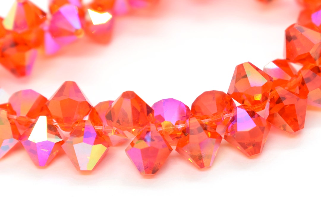 Hyacinth AB - 6301 Swarovski Crystal Top Drilled Bicone Pendants, 6mm ...