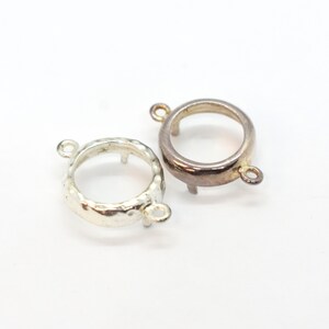Double Loop Rivoli Setting 12mm Hammered or Smooth Gunmetal, Antique ...