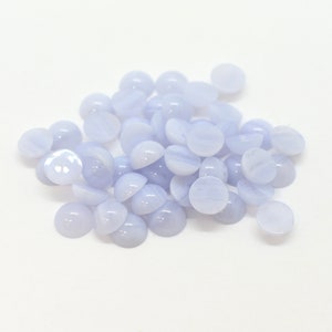 Blue Lace Agate (vintage) Cabochon, Round, Calibrated, Flat Back, 5mm ...