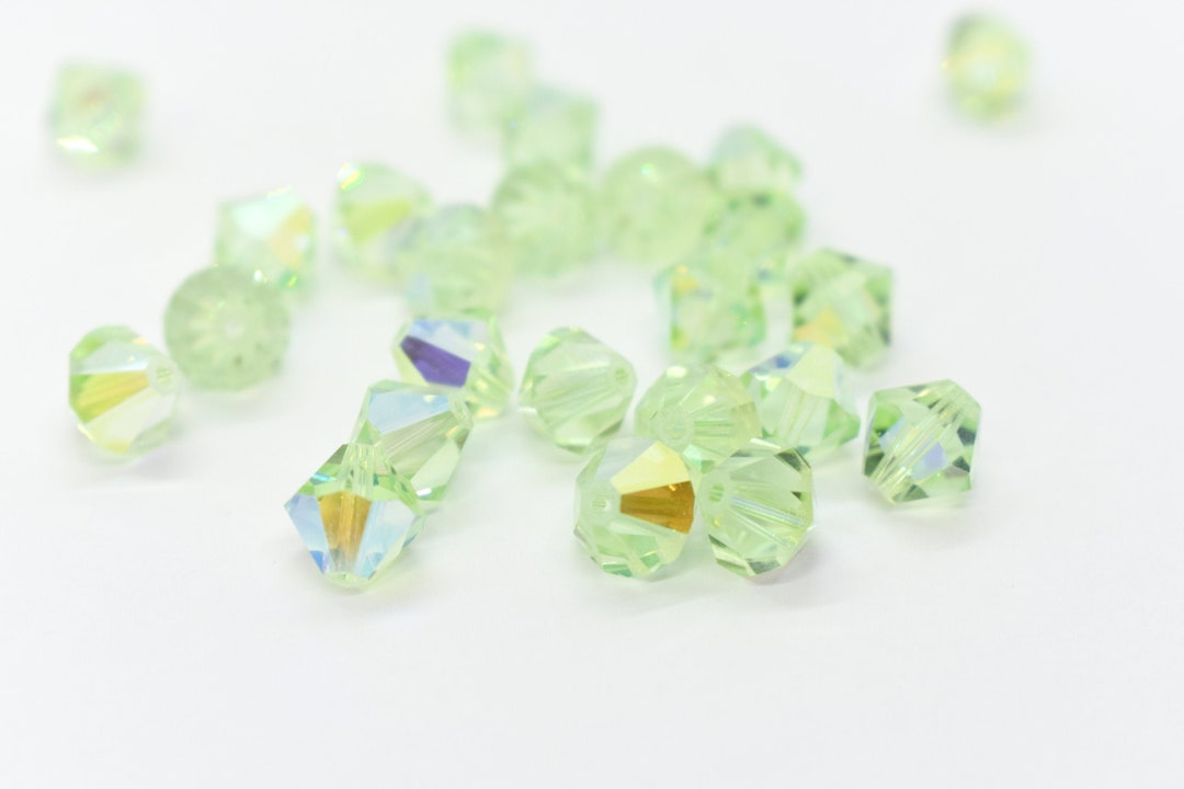 Chrysolite AB 5301/ 5328,light Green Swarovski Crystal Bicone Beads 5mm ...