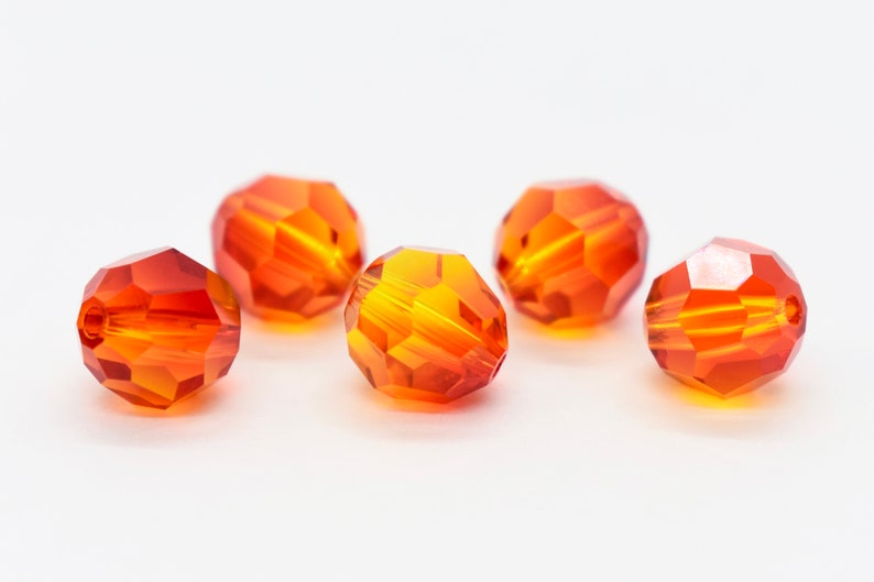 Fire Opal 5000 Swarovski Crystal Red Yellow Orange Round Beads - Etsy