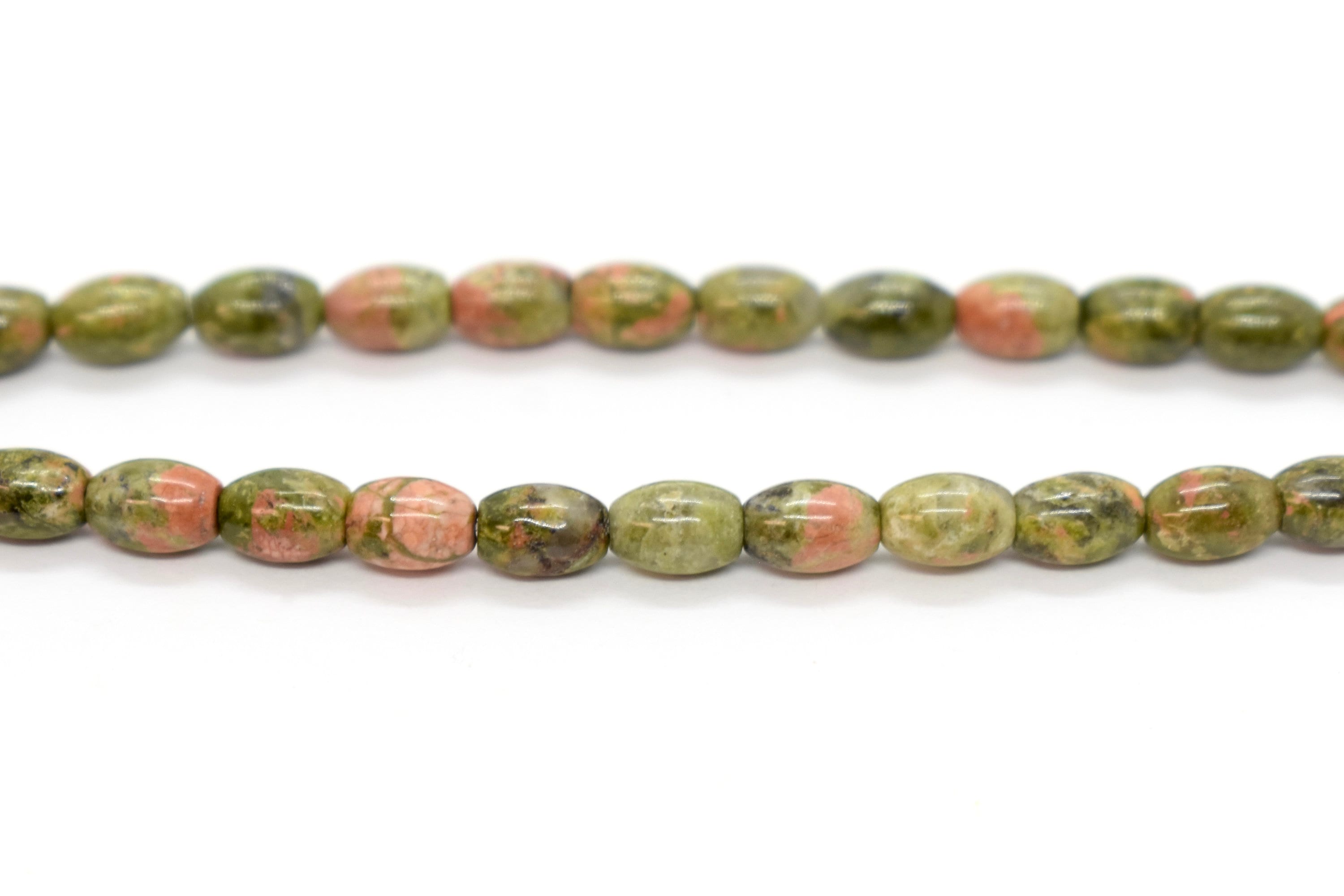 Unakite (natural) A Grade Rice Oval Gemstone Beads,4x6mm or 8x16mm (8 ...