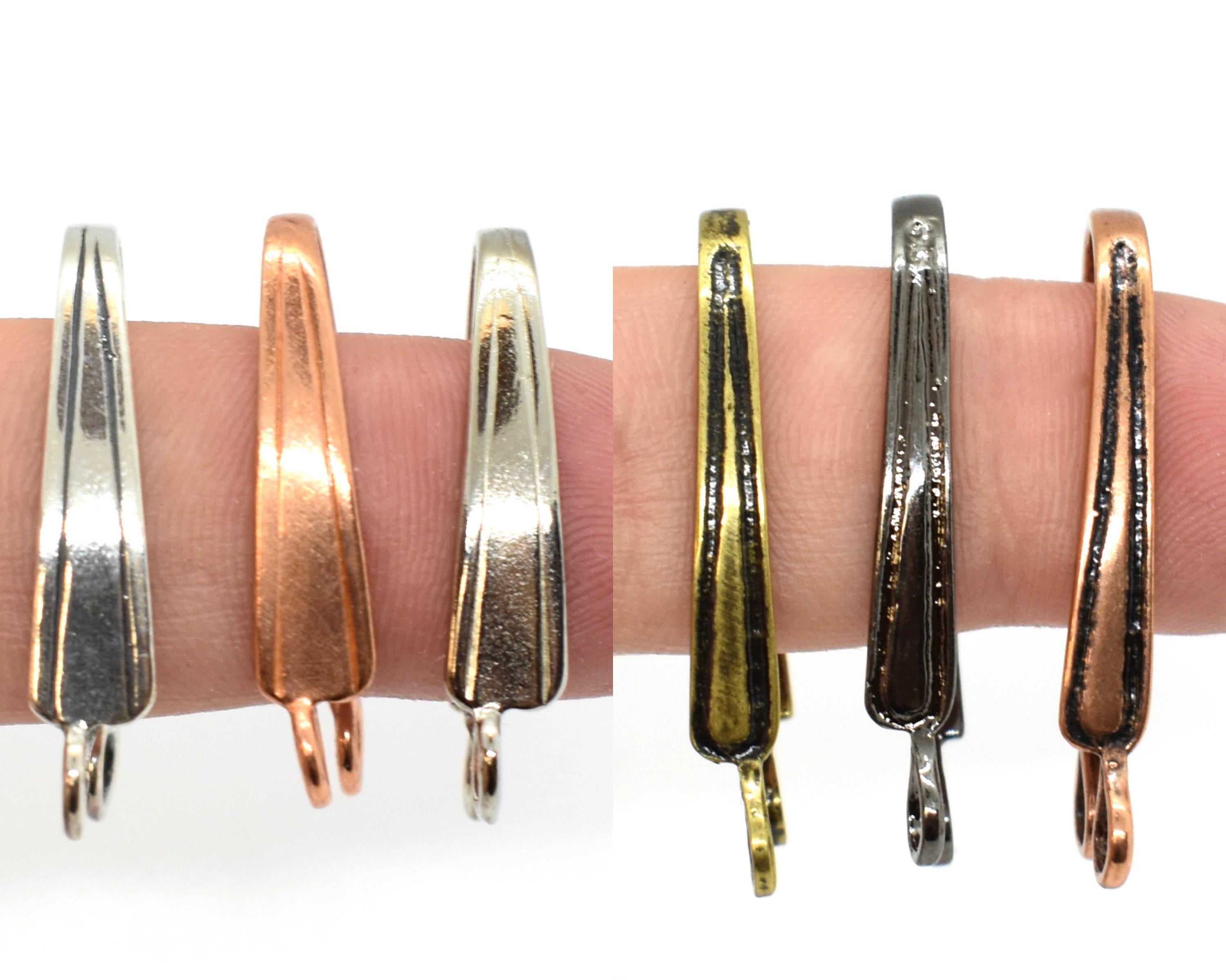 Gunmetal, Copper Plated, Sterling Silver, Simple Donut Pinch Bails for ...