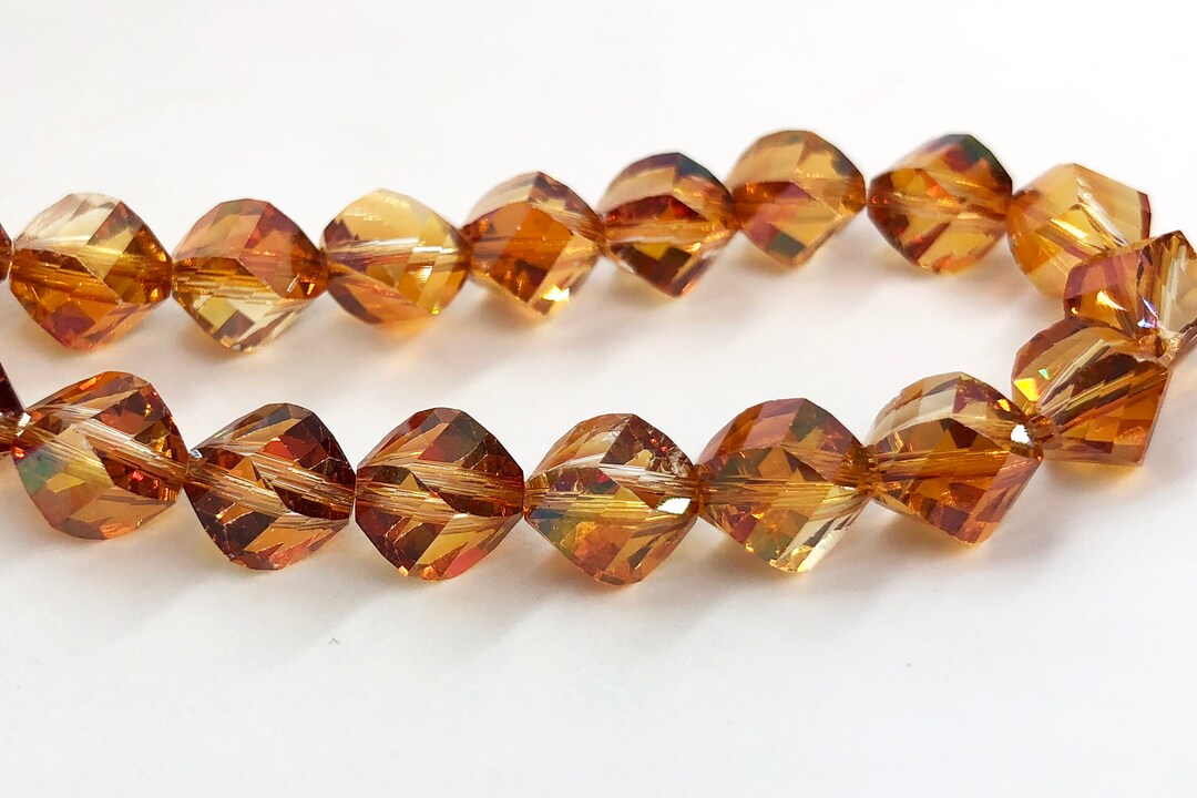 Crystal Copper 5020 Swarovski Crystal Faceted Helix Beads 8mm Brown/orange Swarovski Crystal ...