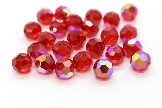 Light Siam AB 5000 Swarovski Crystal Round Beads 4mm Red - Etsy