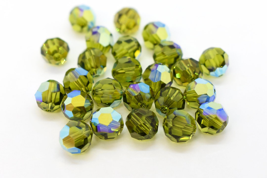 Olivine AB Olive Green Swarovski Crystal Round Beads 4mm 5mm, 5000 ...