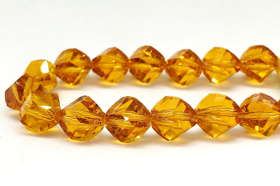 Topaz Orange Swarovski Crystal Faceted Helix Beads 5020 - Etsy