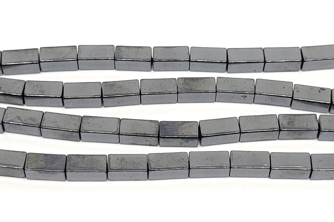 Hematine ("hematite") 4 Sided Tube Beads - 4x8mm (16" Strand) Hematite ...