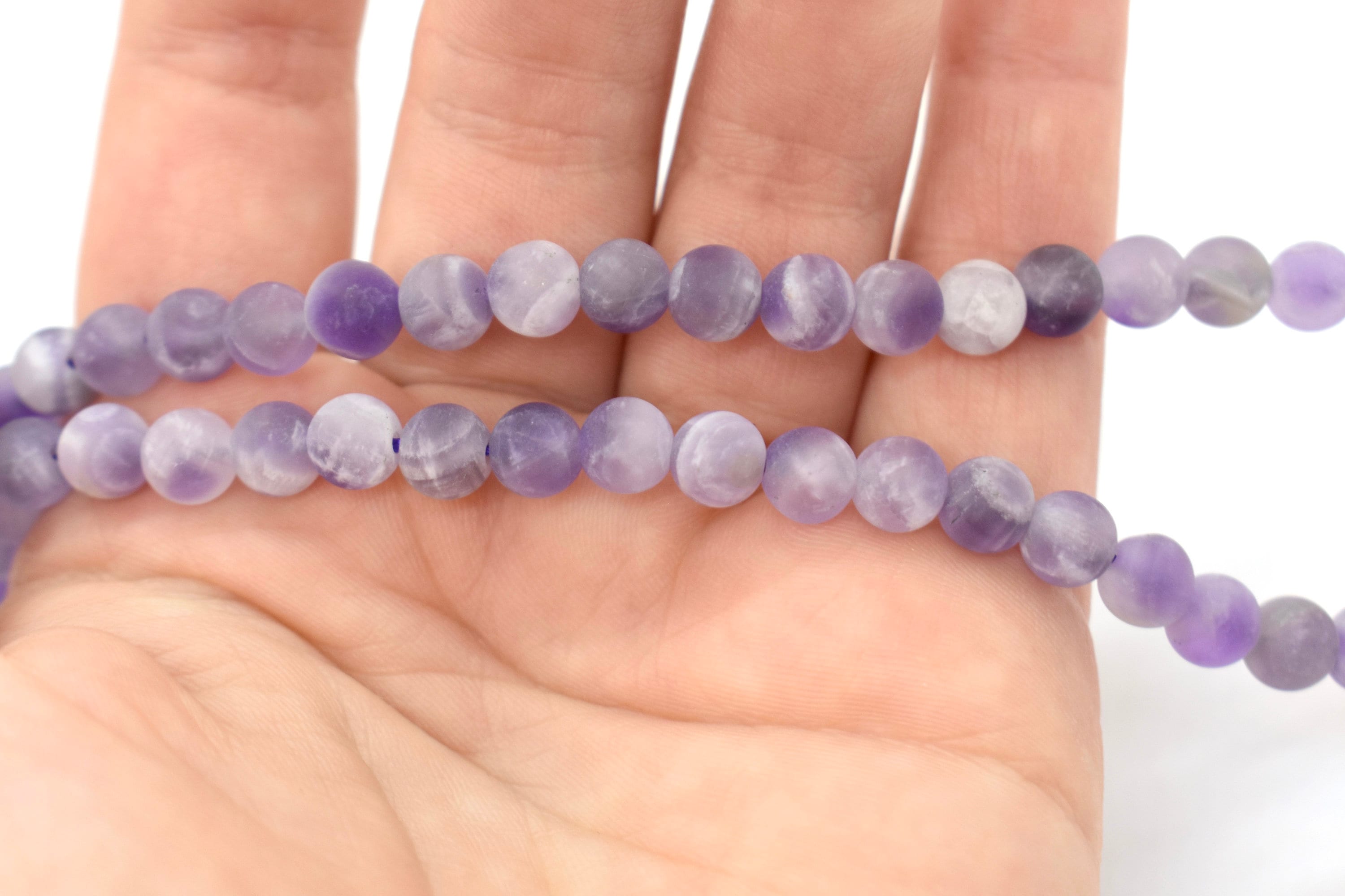 Amethyst - Cape/dogtooth (natural) A Grade Frosted Round Beads (10mm 16 ...