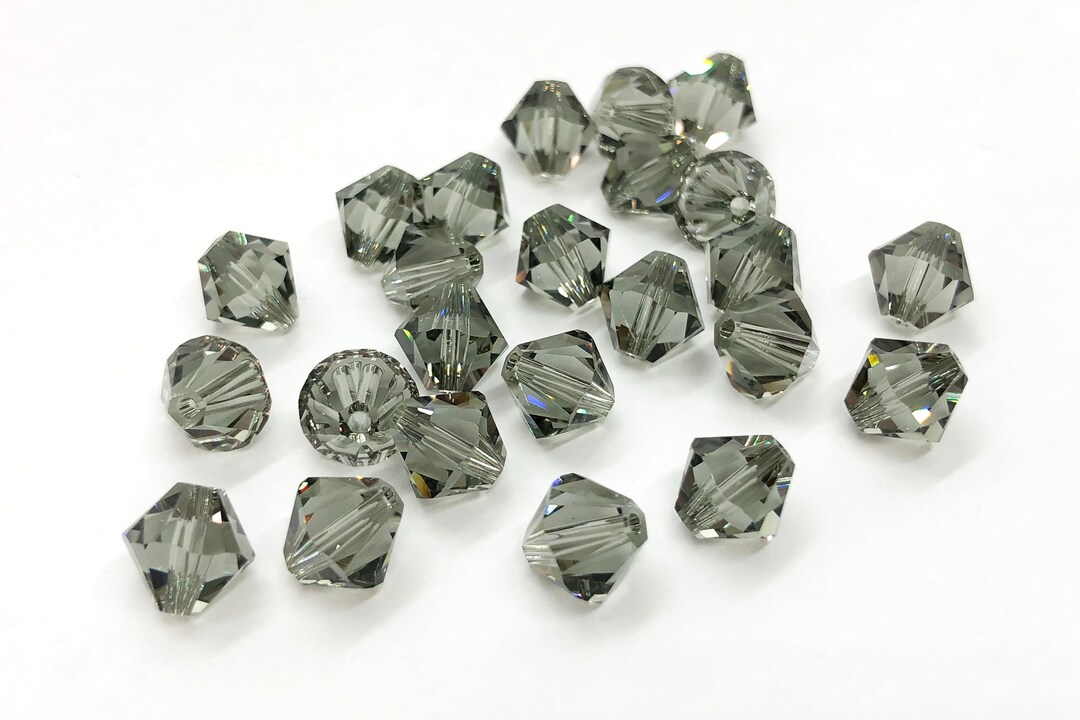 Black Diamond Swarovski Crystal Bicone Beads 5301/5328 3mm 4mm 5mm 8mm ...