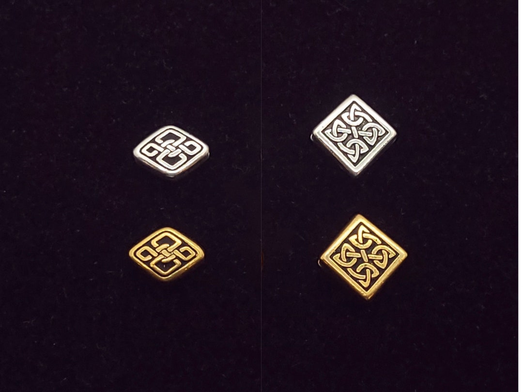 Celtic Knot or Triad Beads, Antique Silver or Antique Gold Plated ...