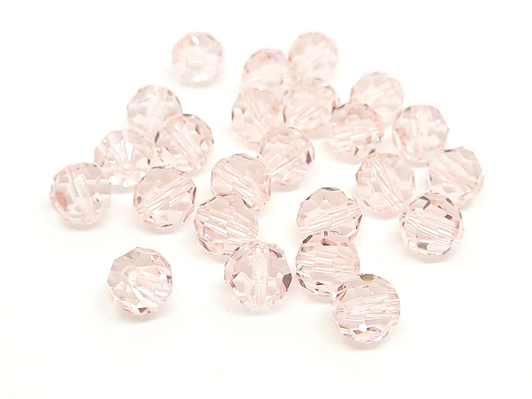 Light Rose Preciosa Czech Crystal Round Beads, 8mm,12 Pcs Light Pink ...